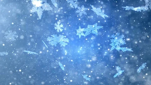 Magic Snowflakes. Winter wonderland blue... | Stock Video | Pond5