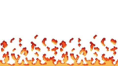 magic wall of fire in pixel style | Stock Video | Pond5