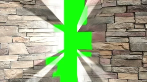 Magic wall opens into green screen | Stock Video | Pond5