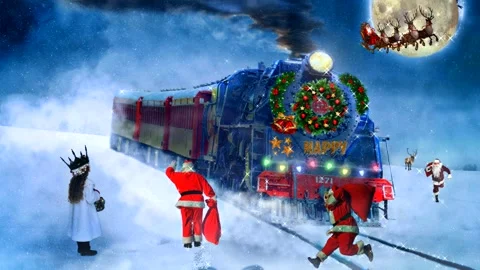 Magical Christmas Train 4k animation vi... | Stock Video | Pond5