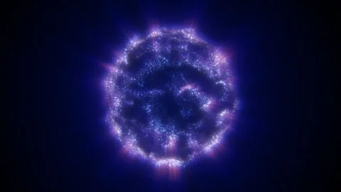 Magical sphere on a blue background with... | Stock Video | Pond5