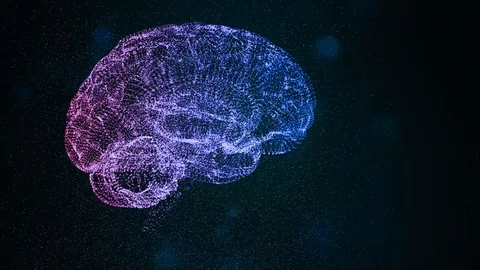 Magically designed human brain floating ... | Stock Video | Pond5