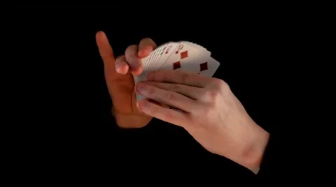 Magician shows playing card trick concep... | Stock Video | Pond5