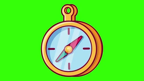 magnetic compass animation on the green ... | Stock Video | Pond5