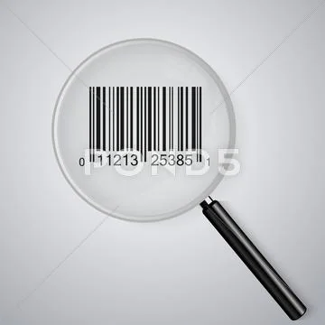 Magnifying glass and barcode vector illustration: Royalty Free #52183486