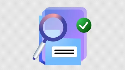 A magnifying glass and a document with a... | Stock Video | Pond5