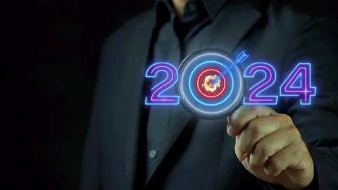 magnifying glass focus on 2024 with blue... | Stock Video | Pond5