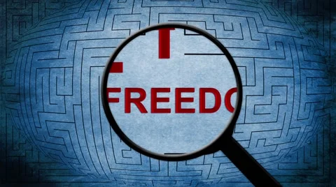 Magnifying glass on freedom maze | Stock Video | Pond5