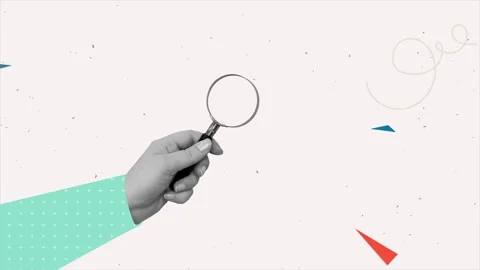 Magnifying glass in hand. Animation in a... | Stock Video | Pond5