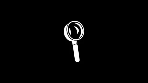 Magnifying glass shape icon white color ... | Stock Video | Pond5