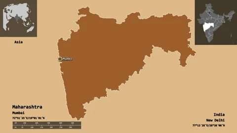 Maharashtra Map Outline Stock Footage ~ Royalty Free Stock Videos | Pond5