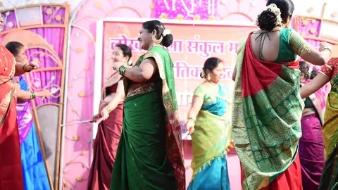 Maharashtrian Ladies folk dance | Stock Video | Pond5