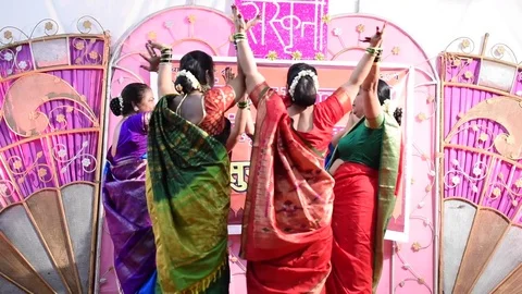 Maharashtrian Ladies folk dance | Stock Video | Pond5