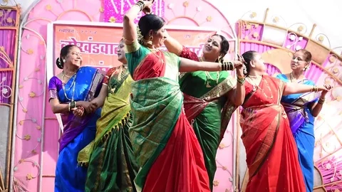 Maharashtrian Ladies folk dance | Stock Video | Pond5