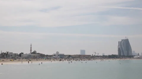 Maharba Mosque Dubai Skyline Panorama Bu... | Stock Video | Pond5