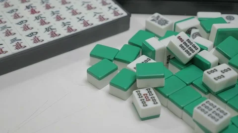 Mahjong the east asia game on white bac... | Stock Video | Pond5