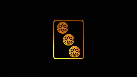 Mahjong Tile Three of Circles 3D Animati... | Stock Video | Pond5