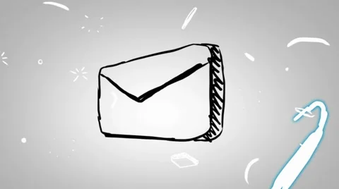 Mail - Animation - outline - White Backg... | Stock Video | Pond5