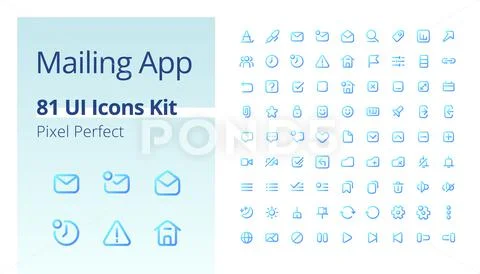Mailing app pixel perfect gradient linear ui icons kit: Graphic #221757597