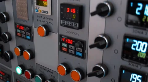 The main control panel with buttons and ... | Stock Video | Pond5