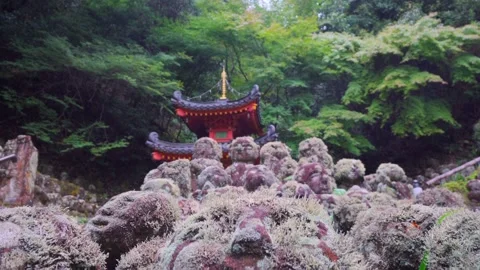 The main Pagoda of the Otagi Nenbutsu-ji... | Stock Video | Pond5