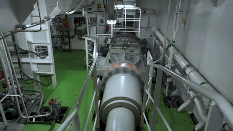 Main shaft rotates in motor room of vess... | Stock Video | Pond5