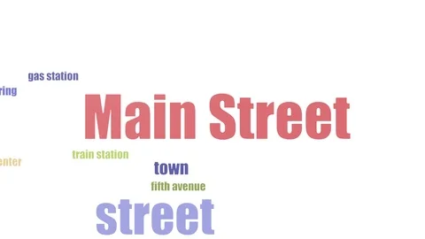 Main Street Word Cloud Animated Isolated... | Stock Video | Pond5
