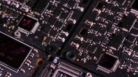 Mainboard and chip technology background... | Stock Video | Pond5