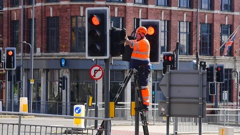 Traffic Light Maintenance Stock Footage ~ Royalty Free Stock Videos | Pond5