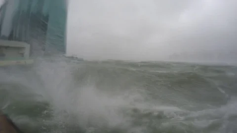 Major Hurricane Violent Wind And Spray L... | Stock Video | Pond5
