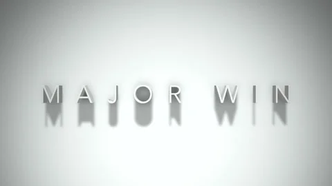 major win 3D title animation with shadow... | Stock Video | Pond5