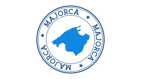 Majorca intro. Badge with the circular n... | Stock Video | Pond5