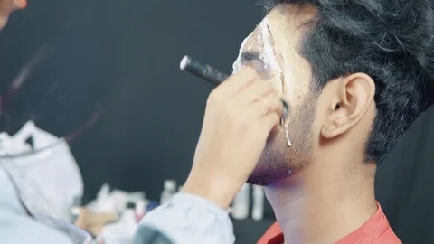 Make up artist coloring prosthetic inser... | Stock Video | Pond5