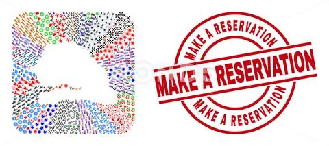 Make a Reservation Stamp Seal and Senegal Map Stencil Mosaic ...