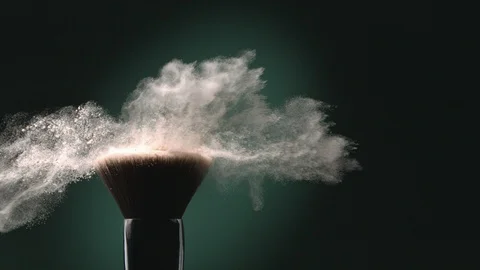Makeup Brush with Powder Explosion When ... | Stock Video | Pond5