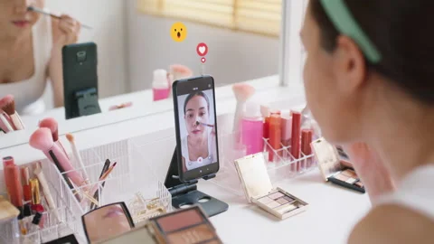 Makeup tutorial on morning routine young... | Stock Video | Pond5