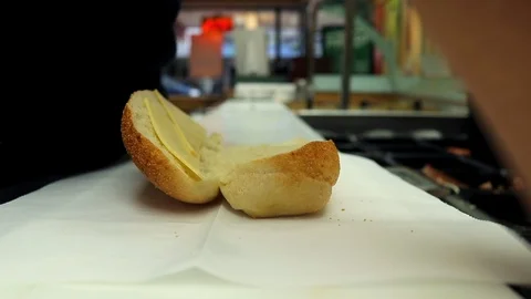Making A Subway Sandwich From A Side Ang... | Stock Video | Pond5