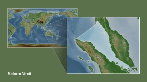 Malacca Strait. Pale map. Patterson Cyli... | Stock Video | Pond5