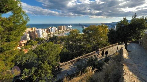 Malaga, Spain. Circa April 2018.Panorama... | Stock Video | Pond5