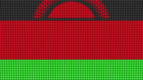 Malawi Flag animated in pixel grid style... | Stock Video | Pond5