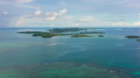 Malay archipelago, top view. Sea with is... | Stock Video | Pond5