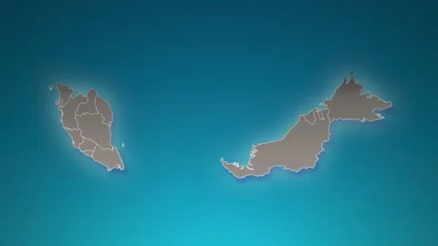 malaysia country map with zoom in Realis... | Stock Video | Pond5