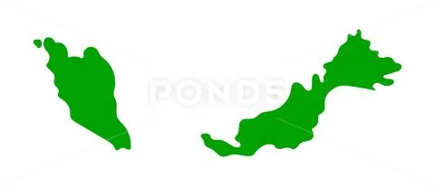 Malaysia Map Icon. Malay Peninsula and Borneo. Vector. Illustration ...