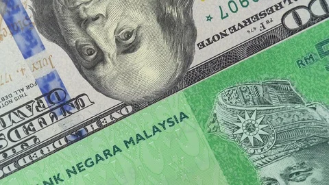 Malaysia ringgit against US dollar bill ... | Stock Video | Pond5
