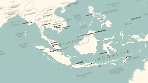 Malaysia on the world map. Smooth map ro... | Stock Video | Pond5