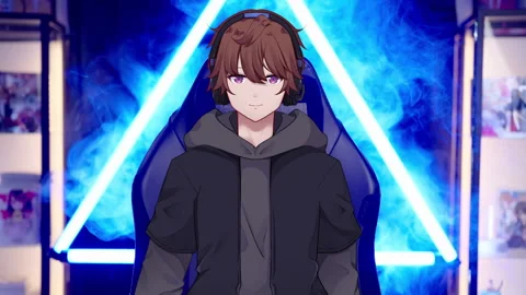 Male 2D anime gamer vtuber streamer inte... | Stock Video | Pond5