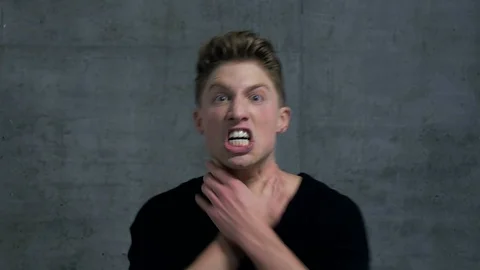 Male Actor Facial Expressions in Studio:... | Stock Video | Pond5