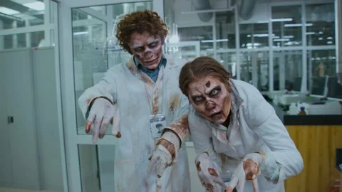 Male and Female Living Corpse Lab Techni... | Stock Video | Pond5