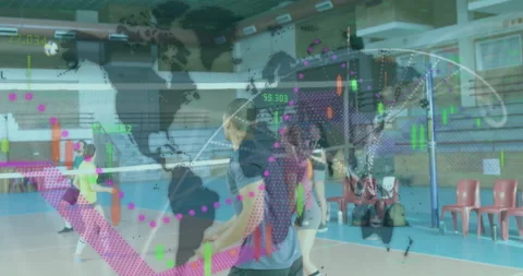 Male athlete spiking ball over net and a... | Stock Video | Pond5