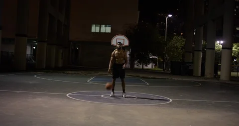 Basketball Court At Night Stock Video Footage | Royalty Free Basketball ...